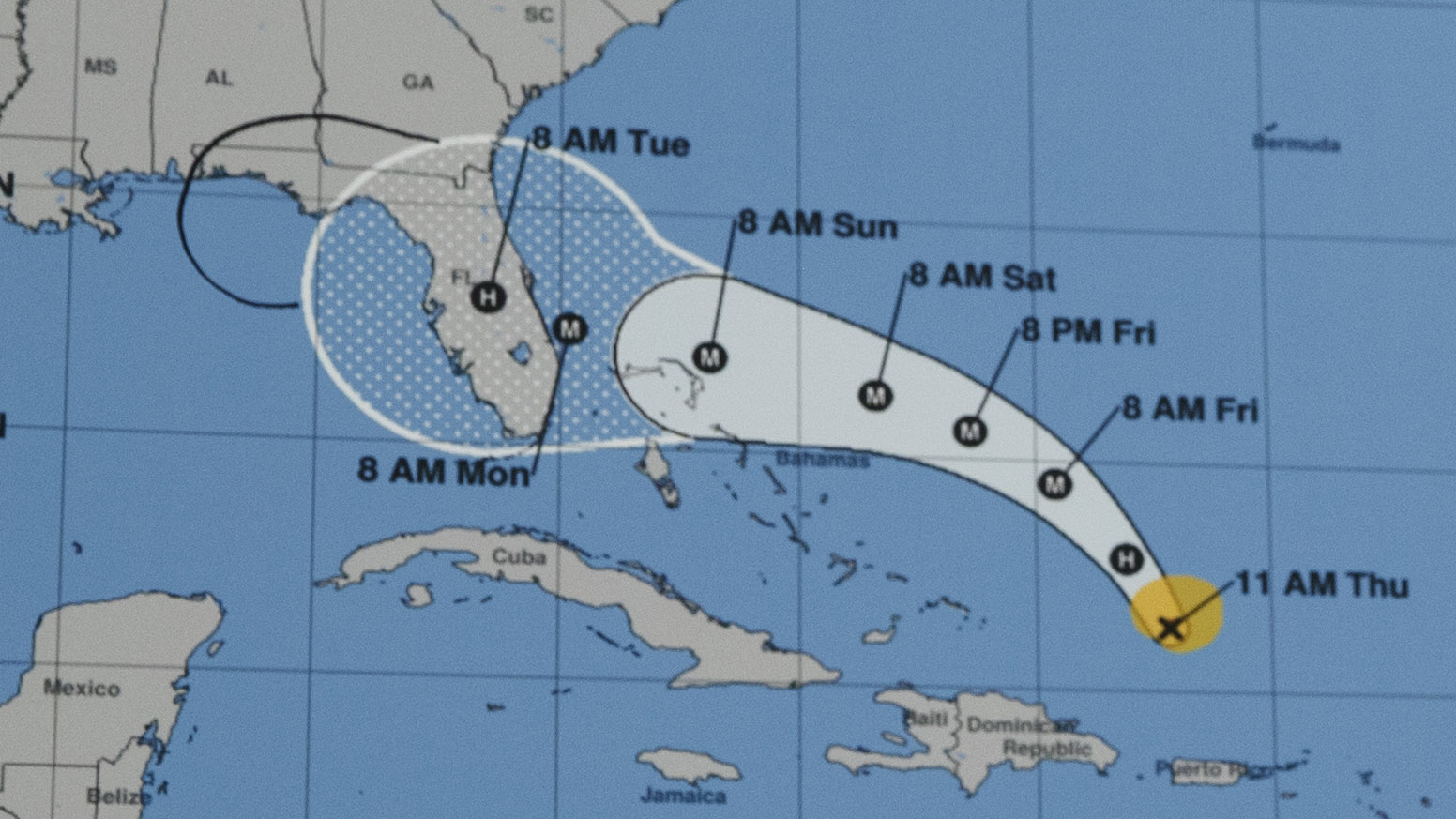 Trump Holds Up a Doctored Chart to Try to Show Hurricane Dorian Hitting ...