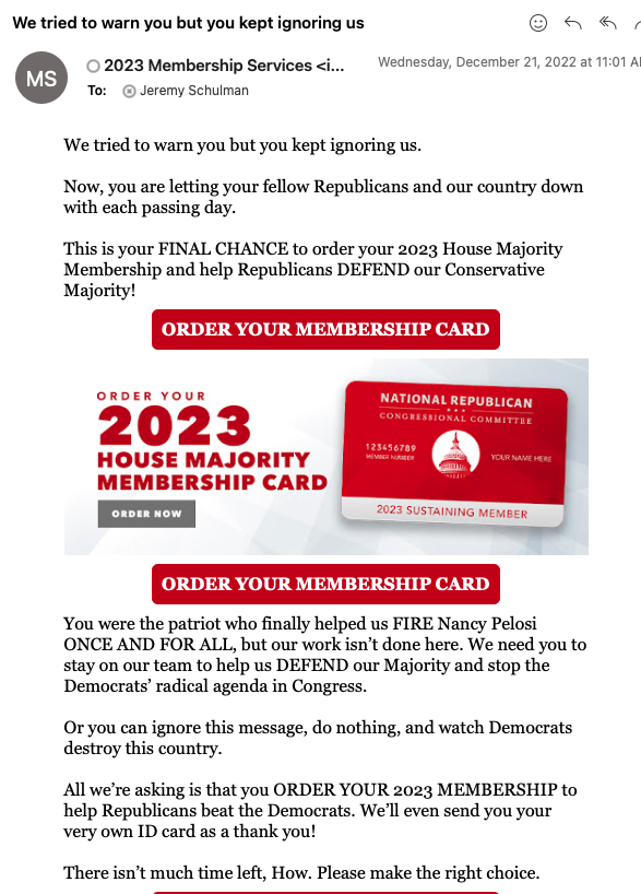 The GOP Sent 61 Insane Emails Begging Me to Buy a $35 Membership ...